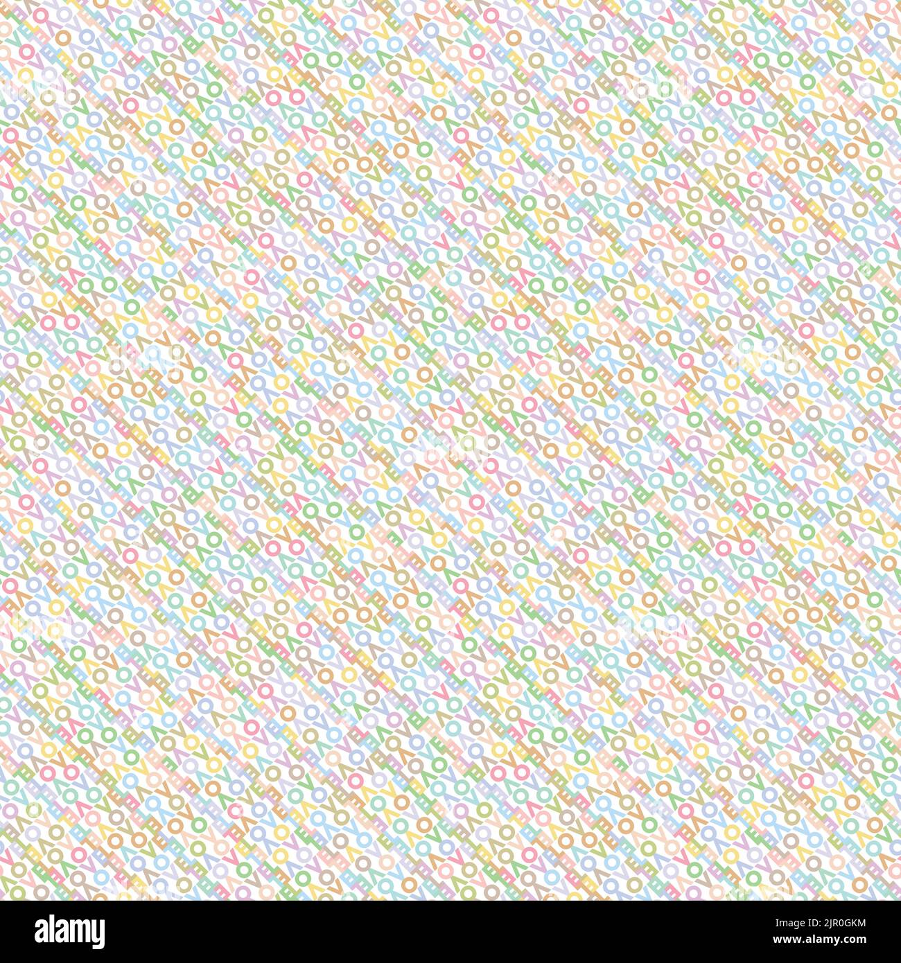 Vector seamless love word saying text pattern. Checkered tile ...