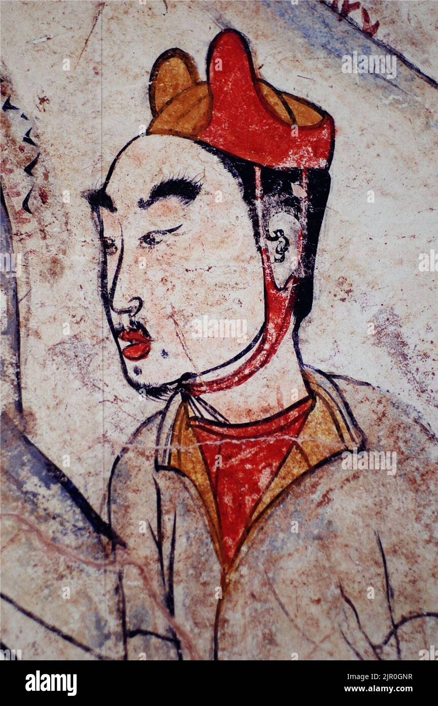 Tomb of Northern Qi Dynasty in Jiuyuangang, Xinzhou, Mural 05 Stock ...