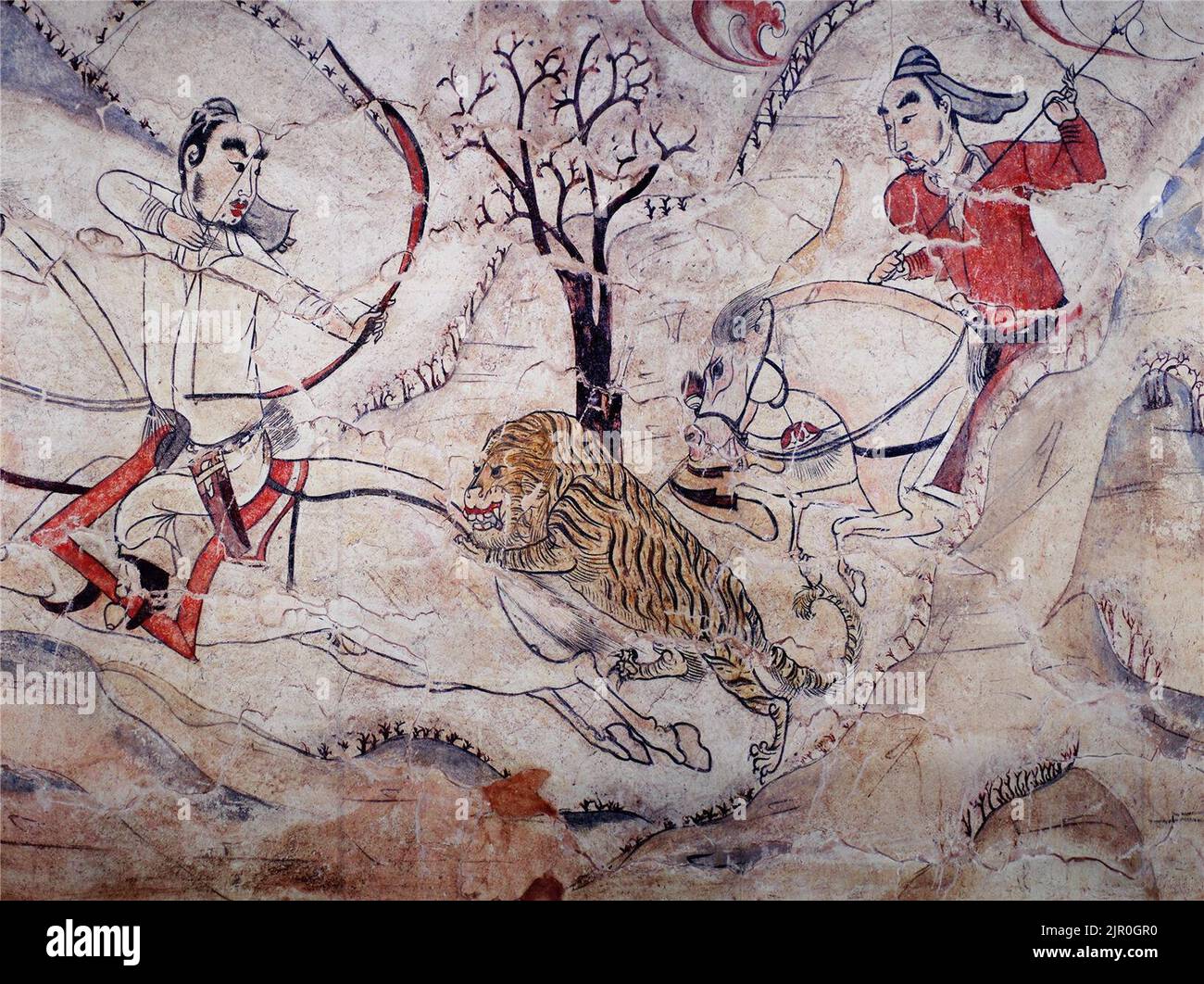 Tomb of Northern Qi Dynasty in Jiuyuangang, Xinzhou, Mural 26 Stock ...