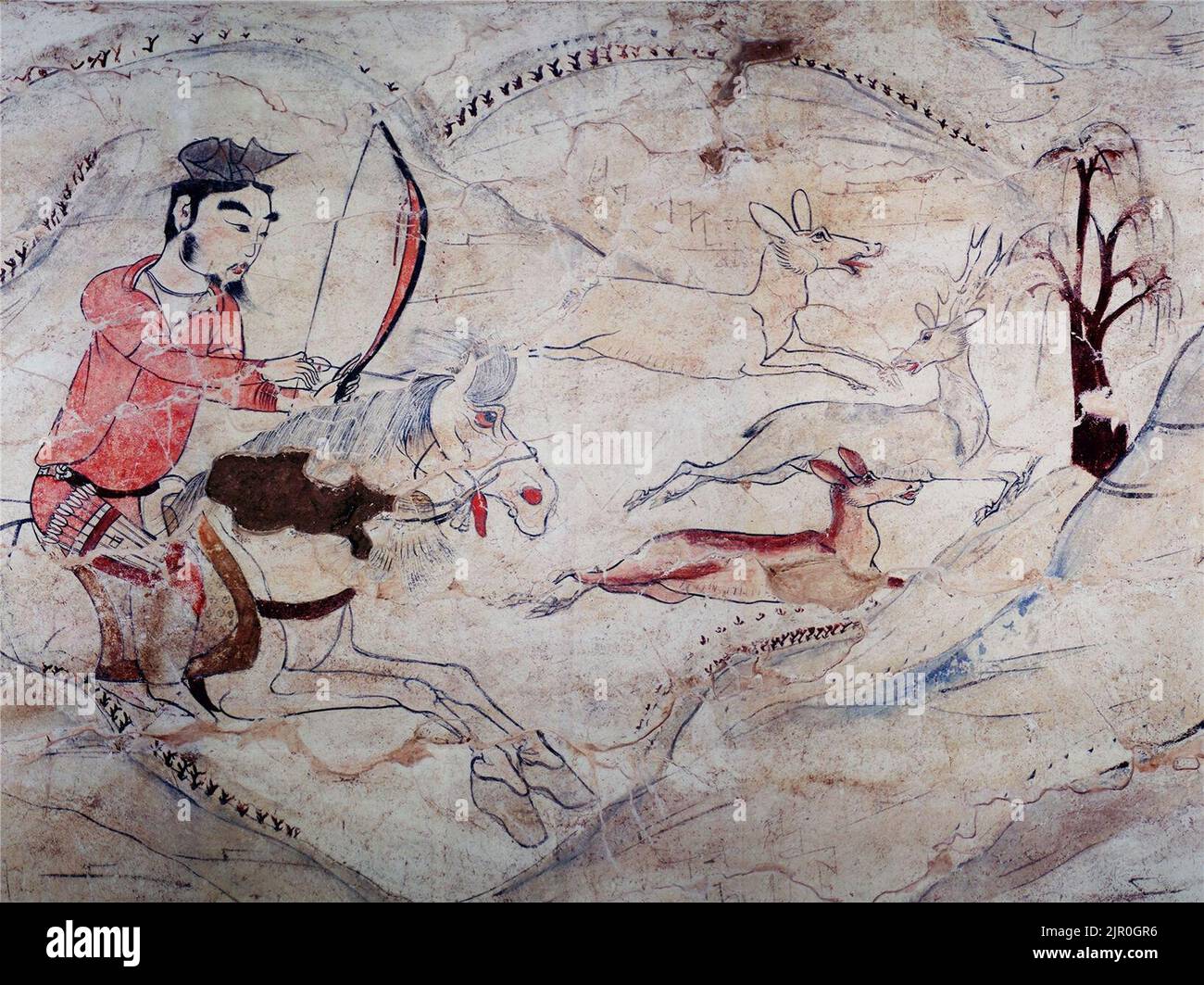 Tomb of Northern Qi Dynasty in Jiuyuangang, Xinzhou, Mural 27 Stock ...