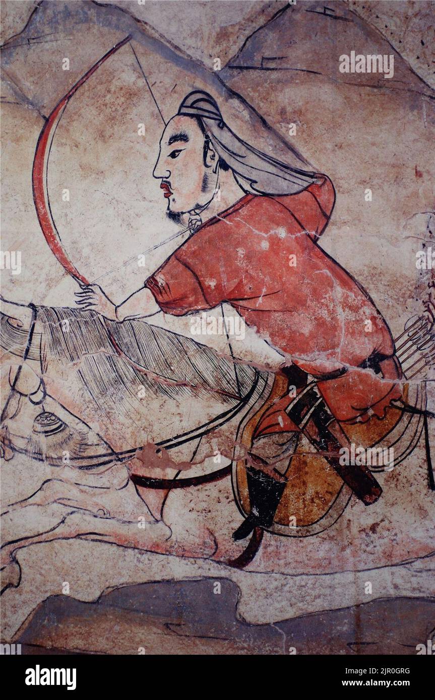 Tomb of Northern Qi Dynasty in Jiuyuangang, Xinzhou, Mural 36 Stock ...