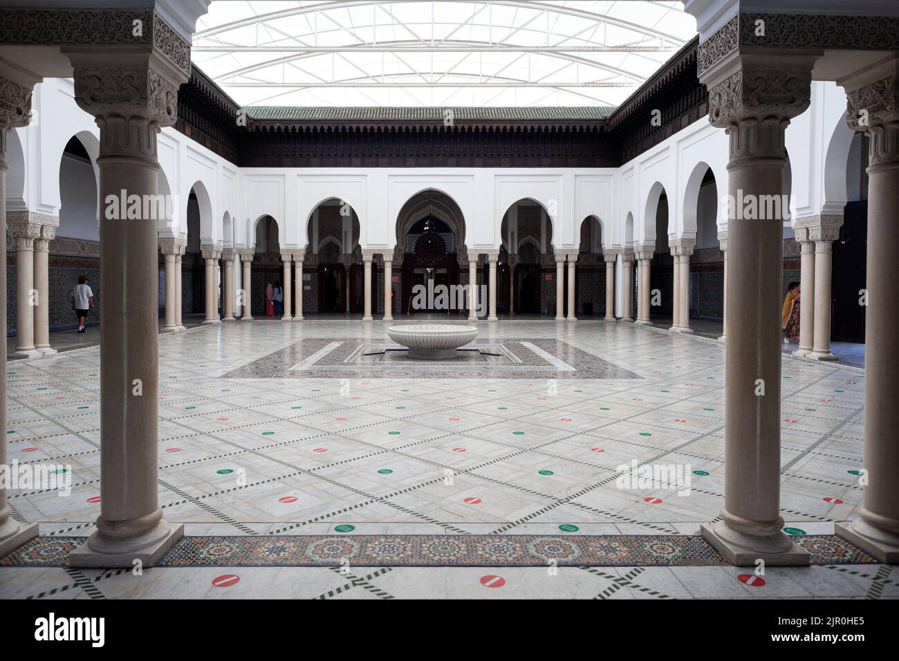 Paris, France - July, 14: Interior of the Grand Mosque of Paris full of ...