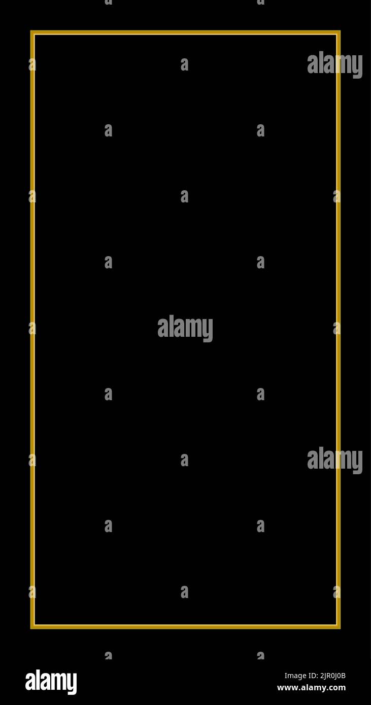 Rectangular Golden Frame Story on The Black Background Stock Vector ...