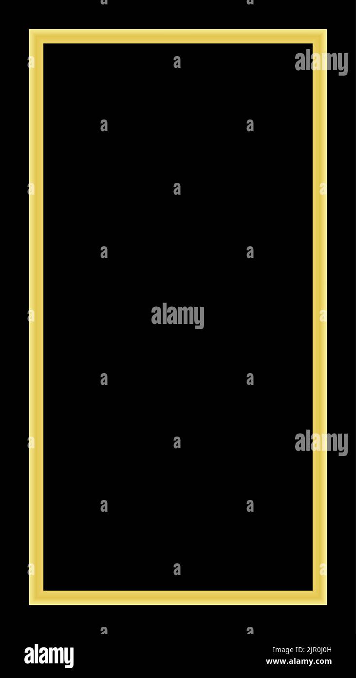 Rectangular Golden Frame Story on The Black Background Stock Vector ...