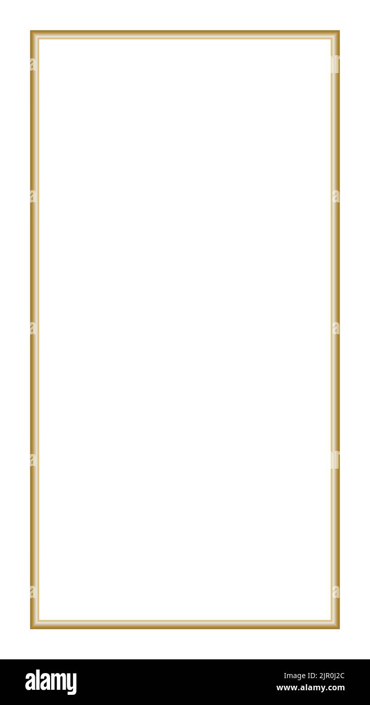 Rectangular Golden Frame Story on The White Background Stock Vector ...