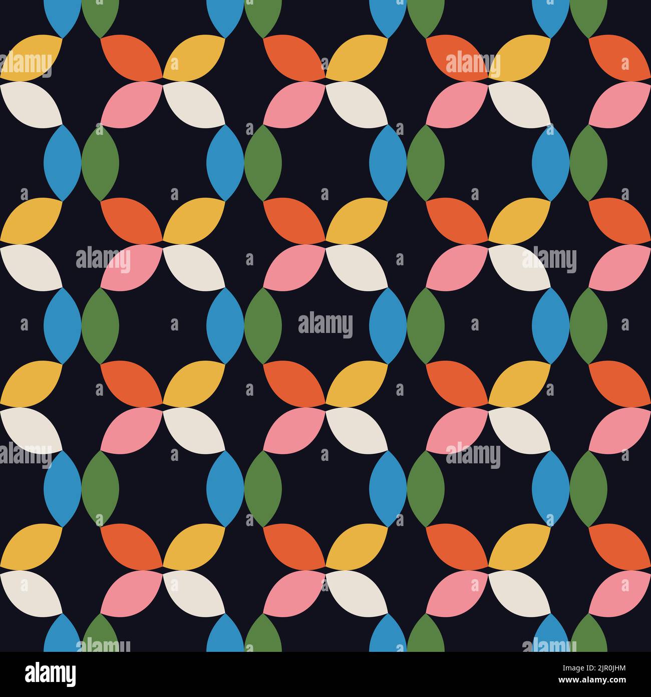 Abstract Retro Geometric seamless pattern. Bright colorful nostalgic ...