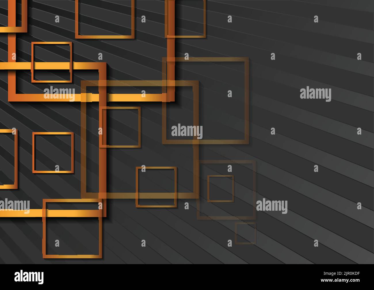 Abstract geometrical background with bronze squares. Vector tech design ...