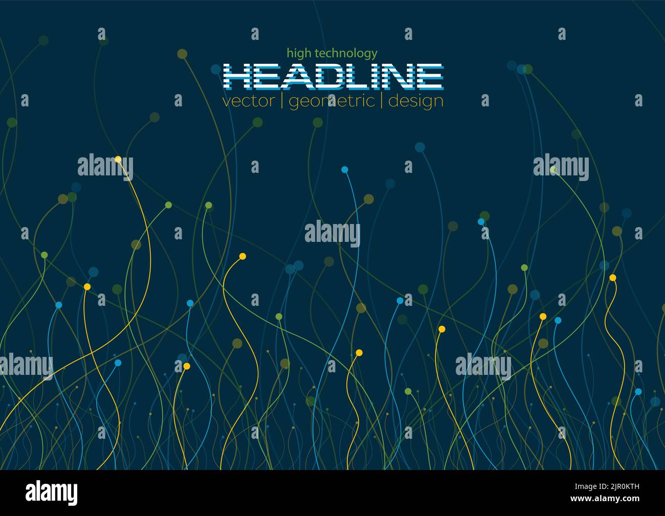 Colorful Wavy Lines Circuit Board Connection Background Abstract Technology Vector Design Stock