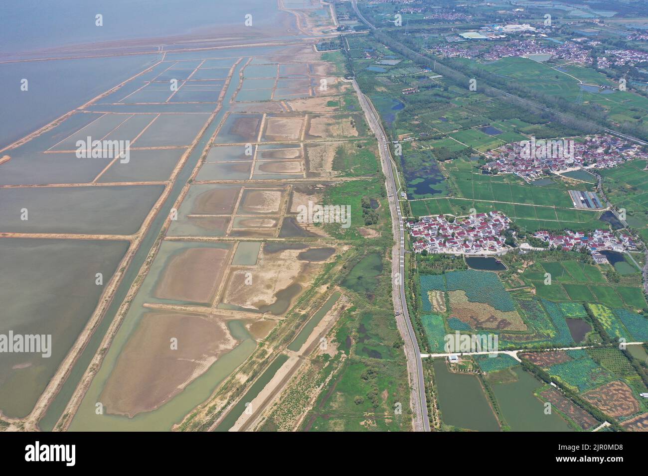 NANJING, CHINA - AUGUST 21, 2022 - A large area of tidal flat is ...