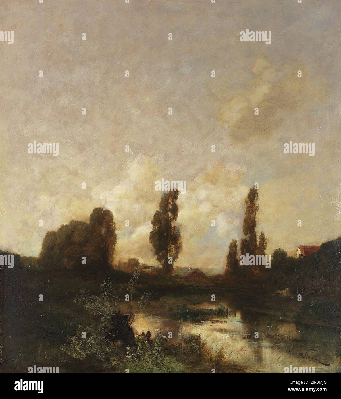 Toni von Stadler Mooslandschaft mit Gehöften Stock Photo - Alamy