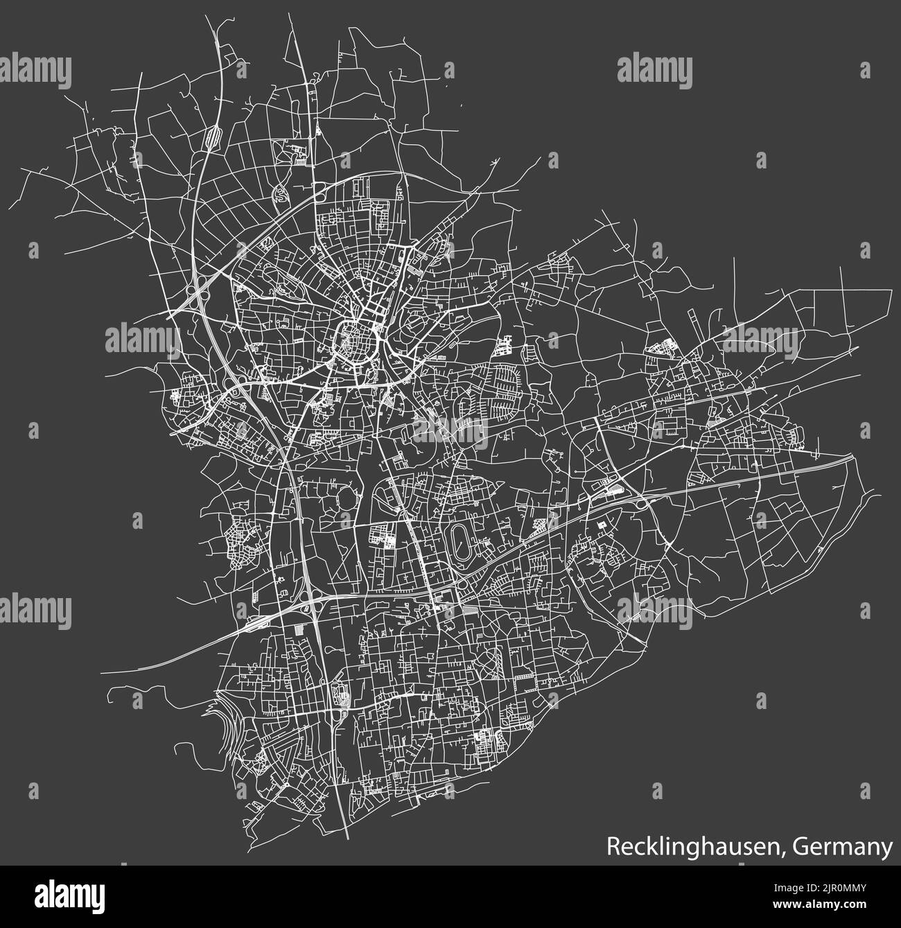Street roads map of RECKLINGHAUSEN, GERMANY Stock Vector Image & Art - Alamy