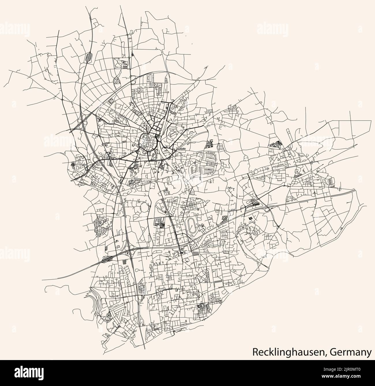 Street roads map of RECKLINGHAUSEN, GERMANY Stock Vector Image & Art - Alamy