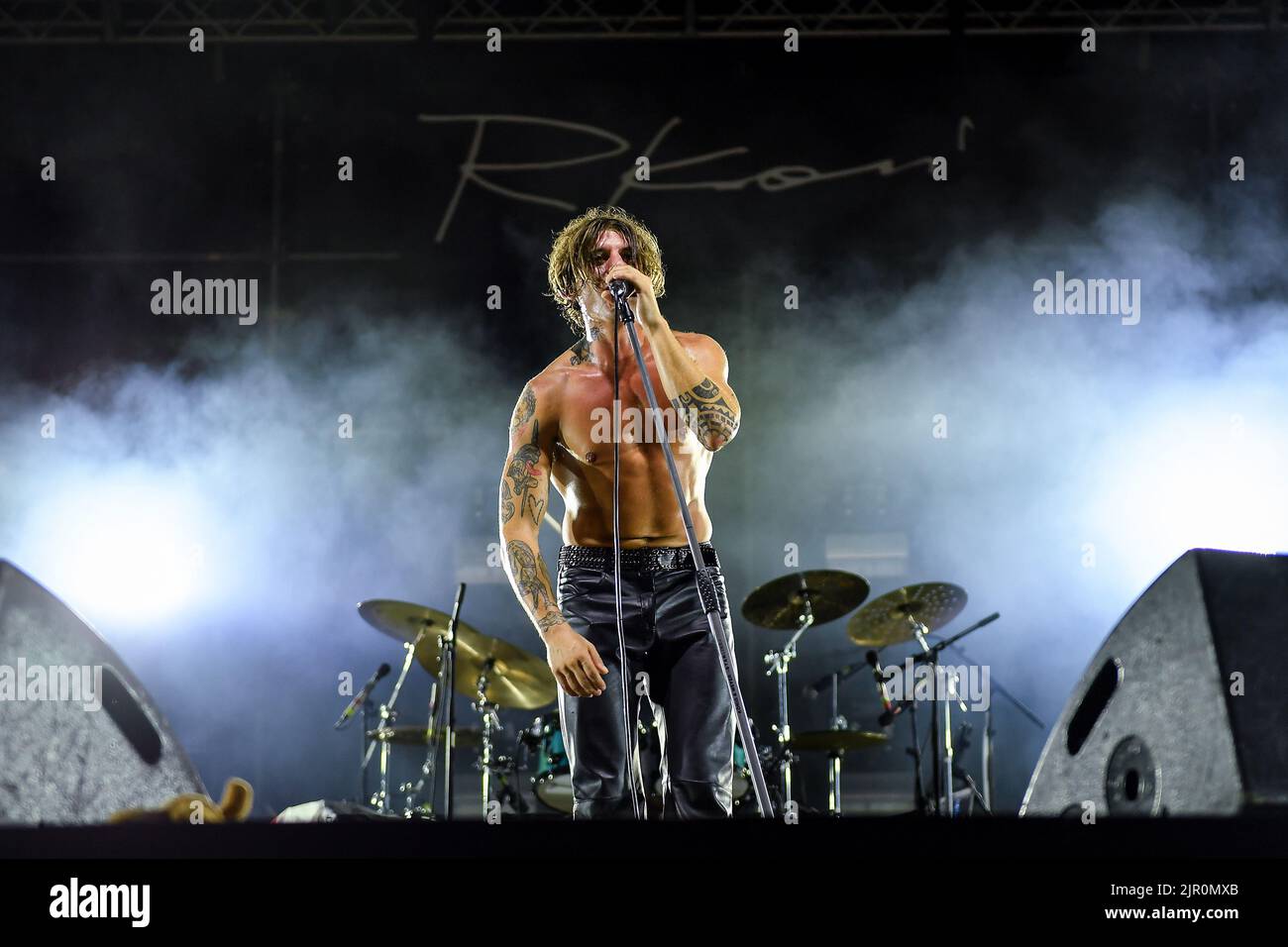 Anfiteatro Ivan Graziani, Alghero, Italy, August 20, 2022, Rkomi during ...