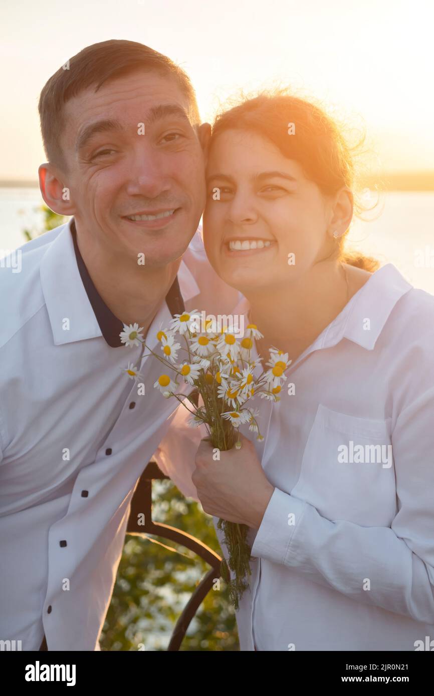 Disabled man and woman smile showing positive emotions Stock Photo - Alamy