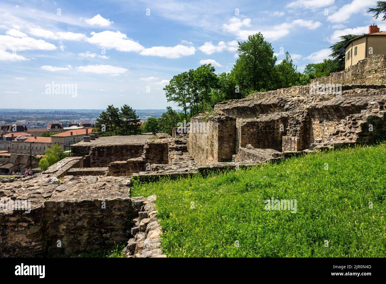 The roman ruins of the Theatre Gallo Romain de Lyon, France Stock Photo ...