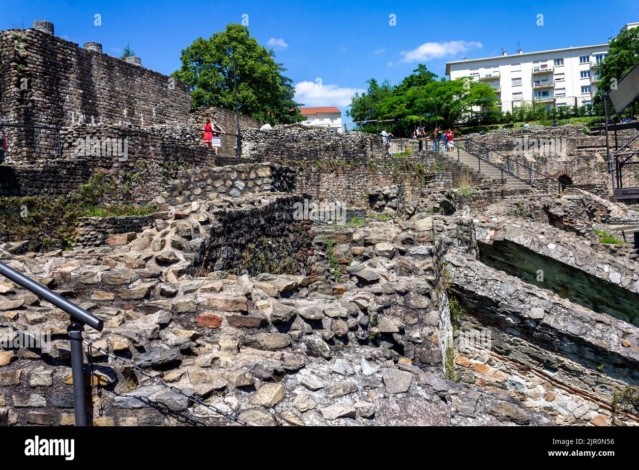 The roman ruins of the Theatre Gallo Romain de Lyon, France Stock Photo ...