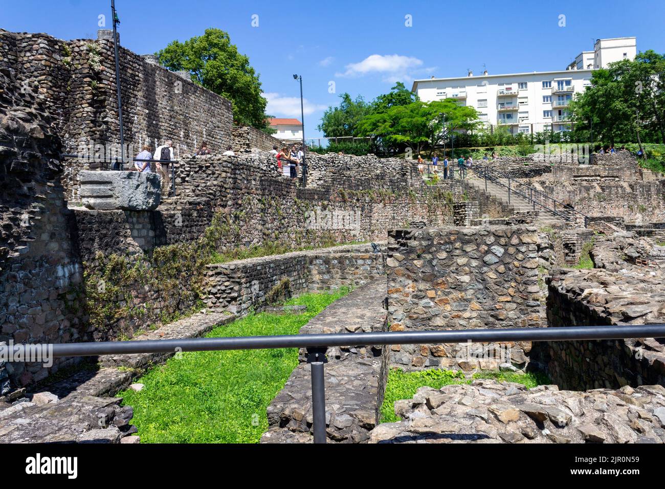 The roman ruins of the Theatre Gallo Romain de Lyon, France Stock Photo ...