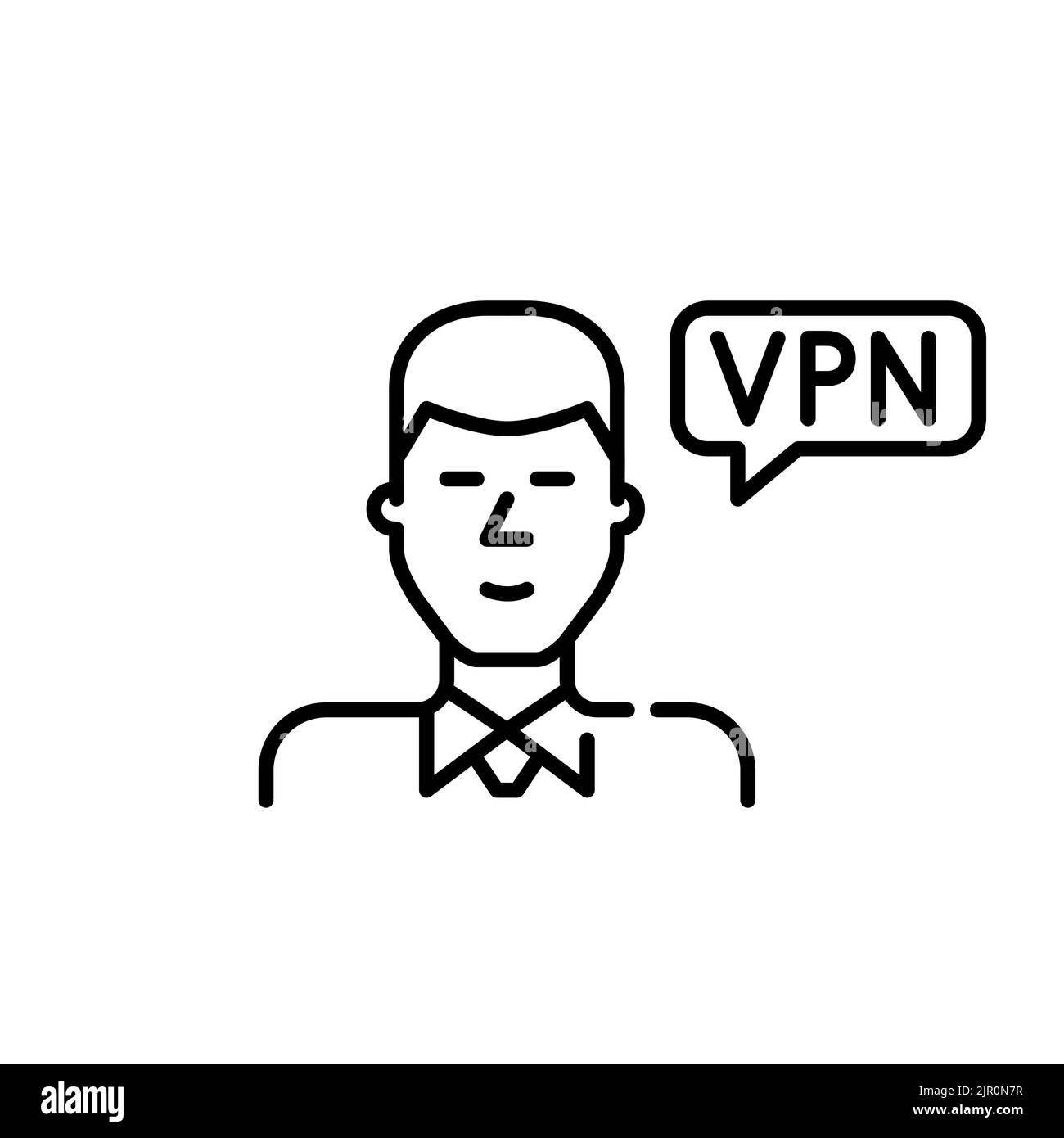 VPN user. Pixel perfect, editable stroke line art icon Stock Vector ...