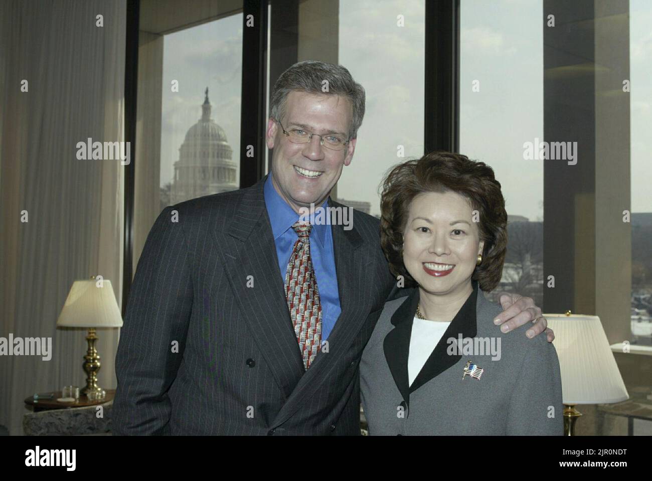 Tony Snow and Elaine Chao Stock Photo - Alamy