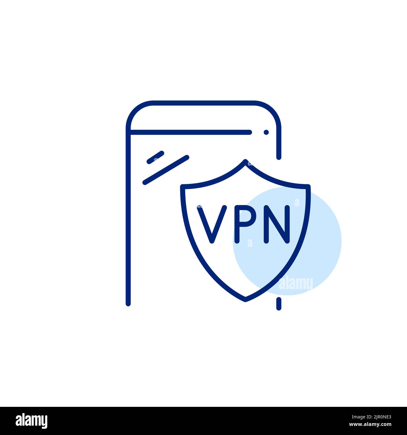 Smartphone using secure and private VPN connection. Pixel perfect ...