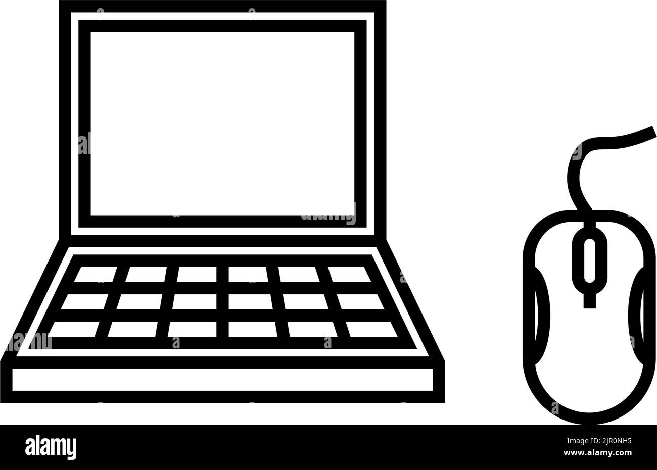 A black icon of a computer set isolated on a white background Stock ...