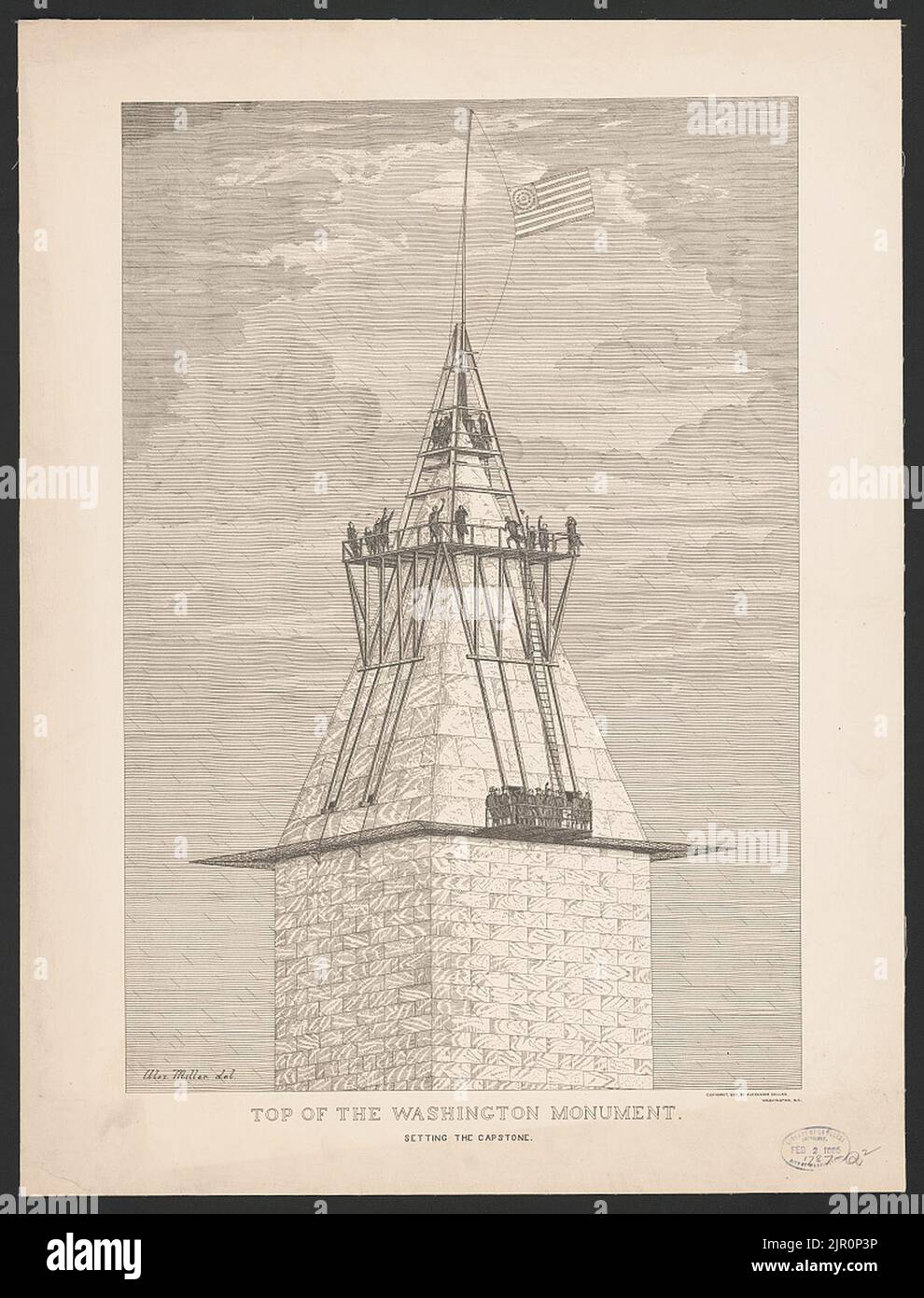 Top of the Washington Monument. Setting the capstone - Alex. Millar ...