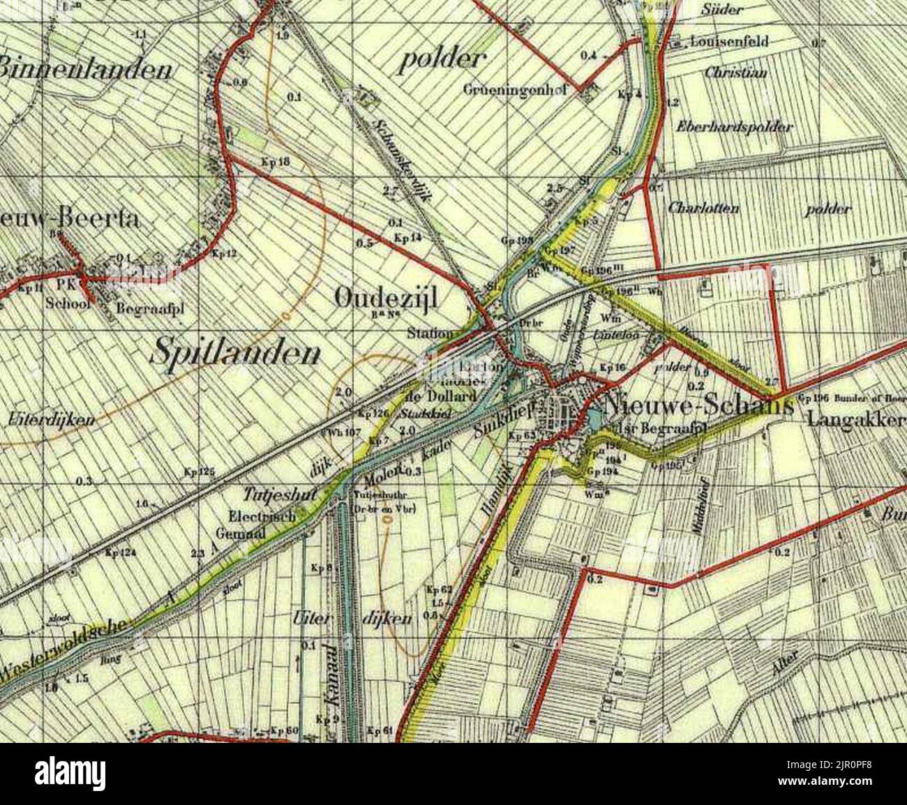 Topografie Nieuweschans 1933 Stock Photo - Alamy