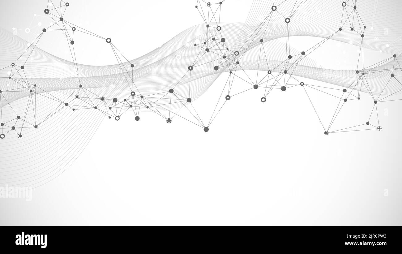 Geometric abstract background with connected lines and dots ...