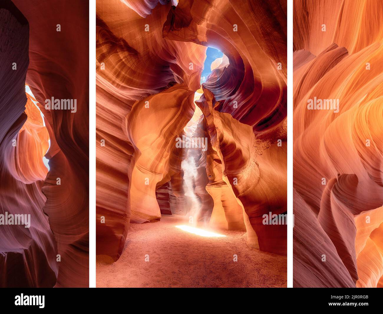 A set of rock formations of Lower Antelope Canyon in the Lechee ...