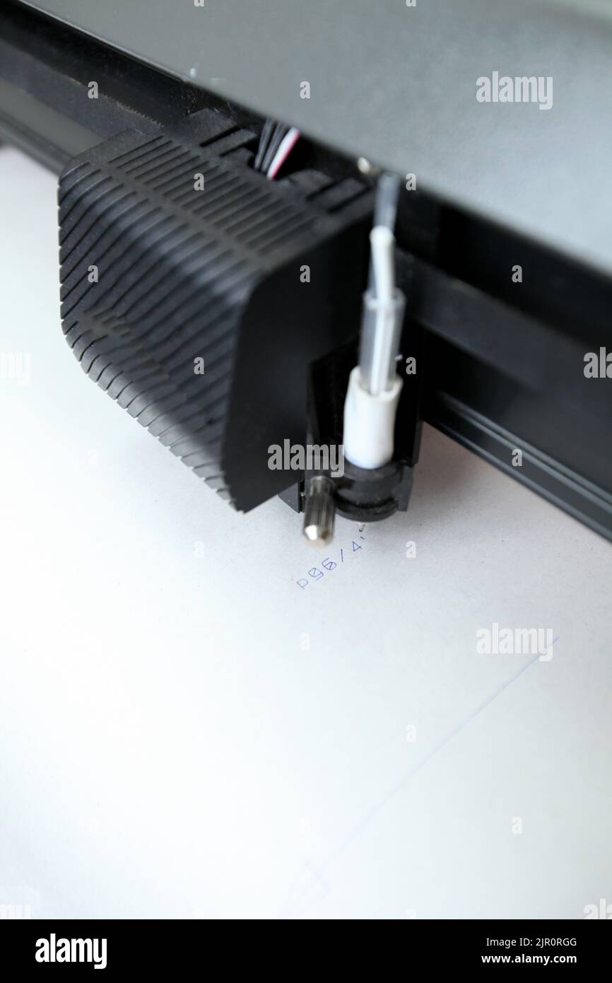 Computerized robot for automatic writing with a pen. Sewing shop ...