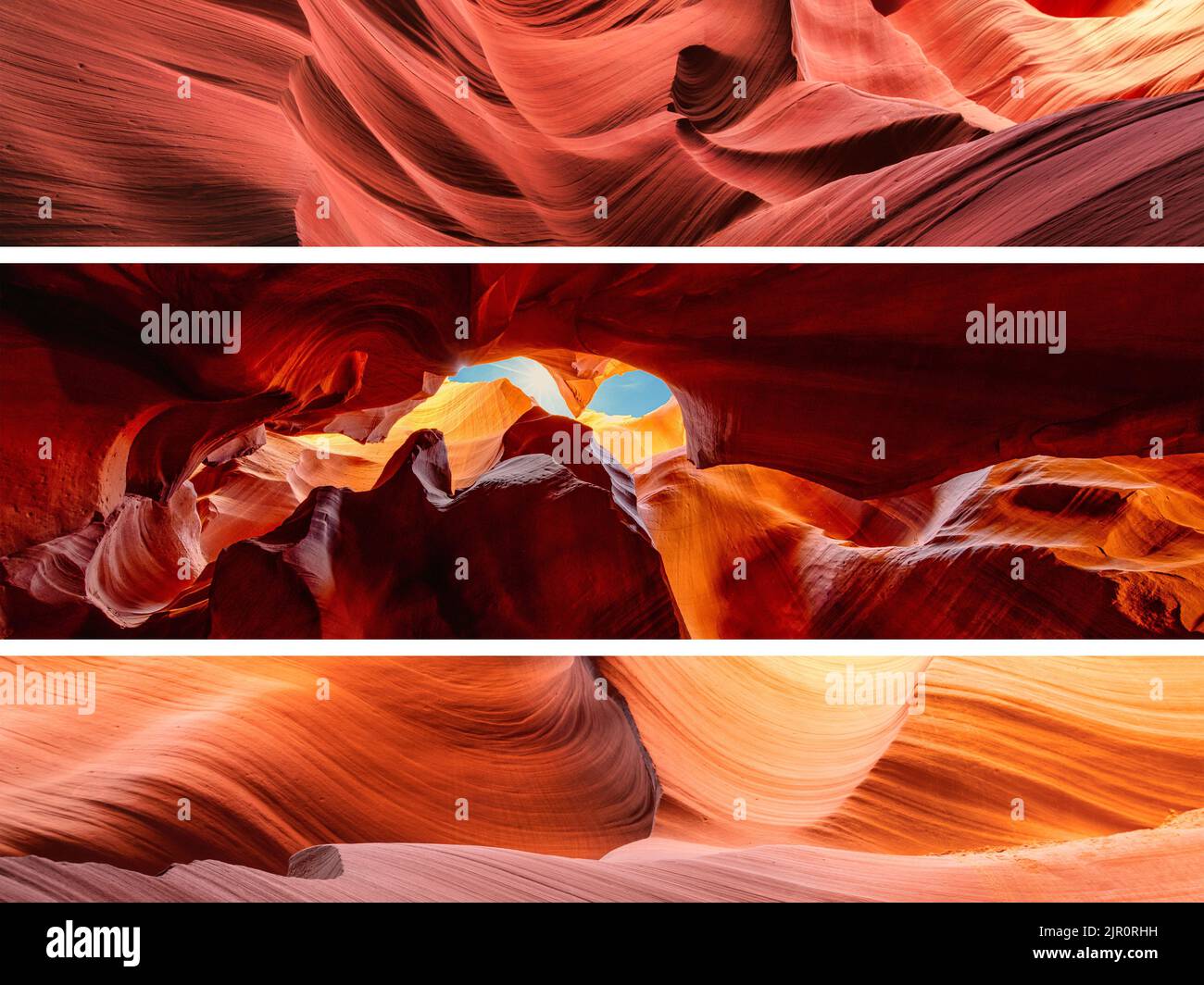 A set of rock formations of Lower Antelope Canyon in the Lechee ...