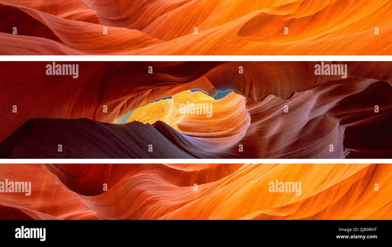 A set of rock formations of Lower Antelope Canyon in the Lechee ...