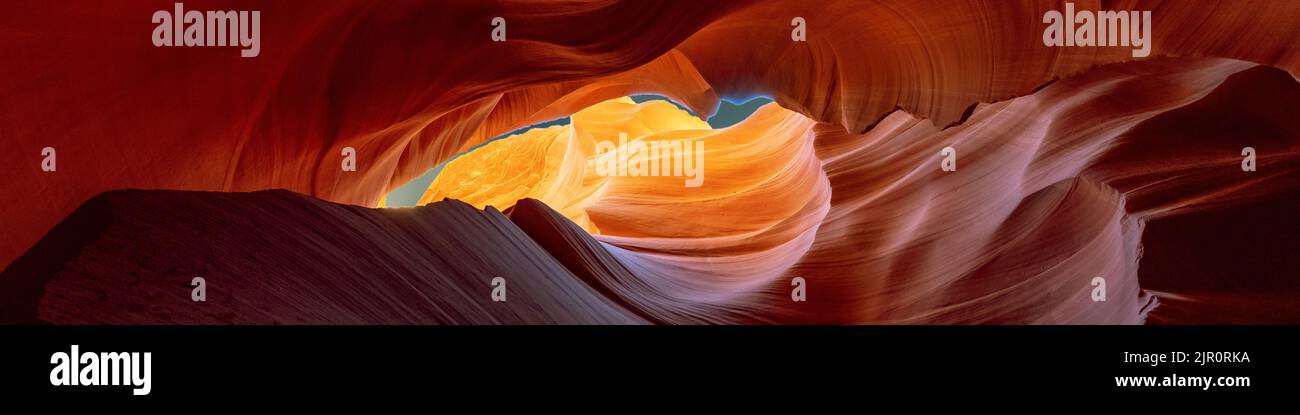 A beautiful shot of rock formations of Lower Antelope Canyon in the ...
