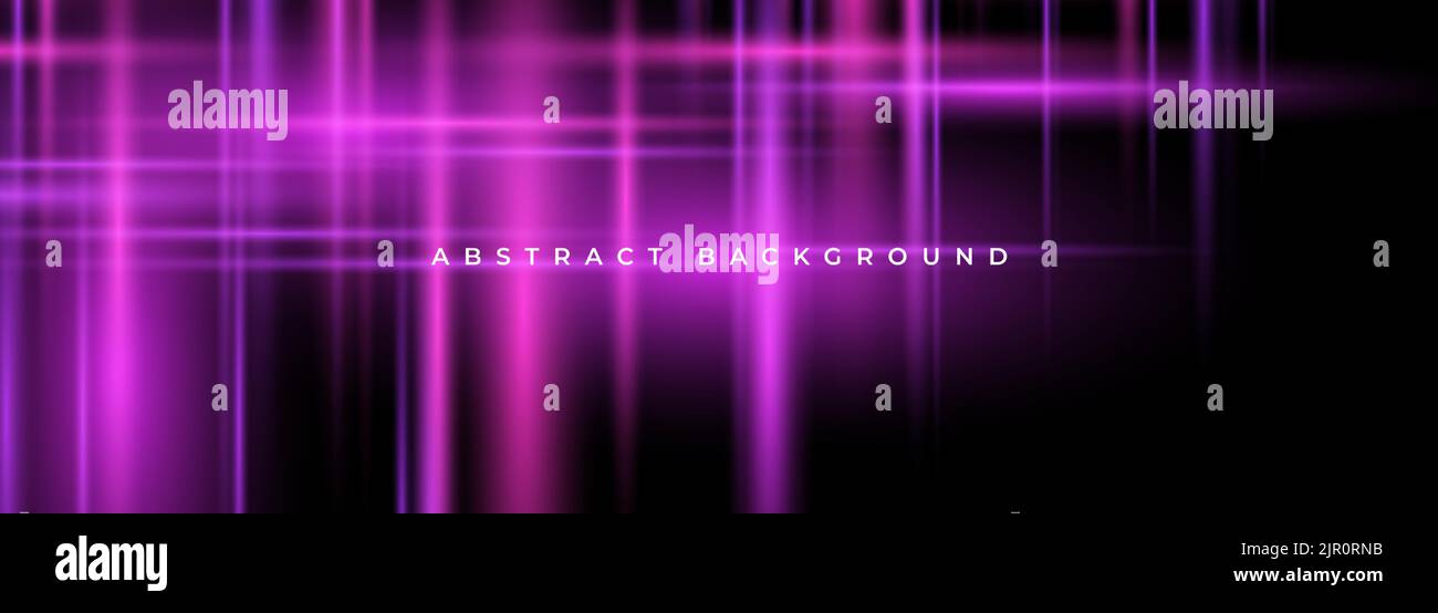 Abstract technology wide background with glowing purple neon light ...