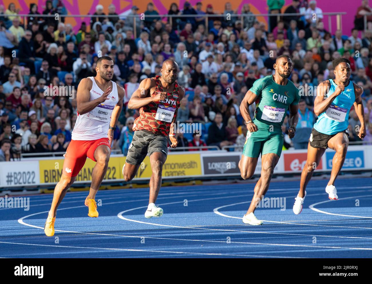 Adam Gemili and Dan Kiviasi Asamba competing in the men’s 200m semi ...