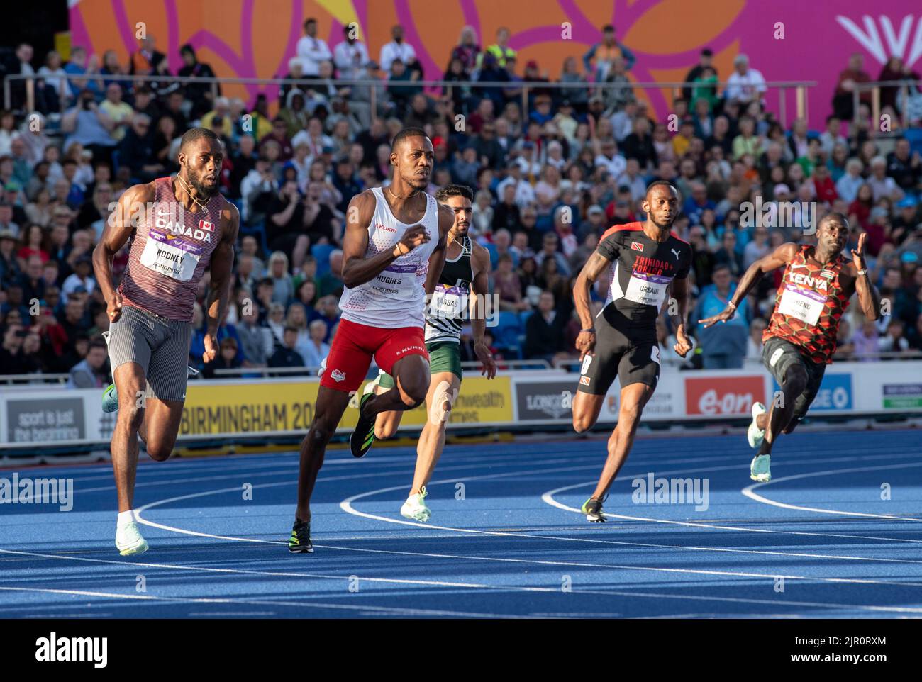 Brendon Rodney and Zharnel Hughes competing in the men’s 200m semi ...
