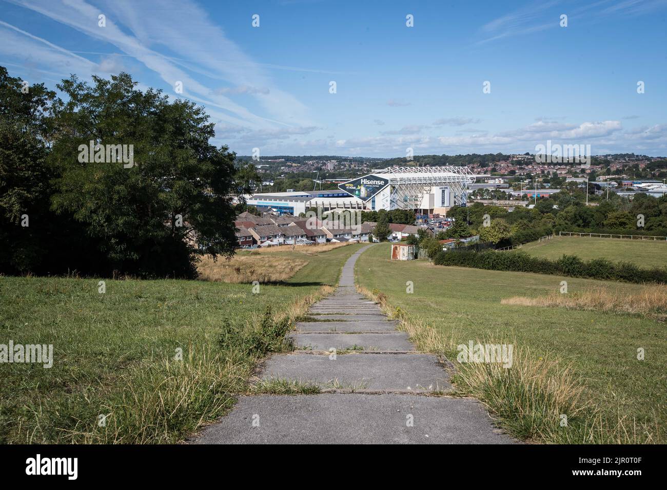 General view outside Elland Road Stadium ahead of today's game Stock ...