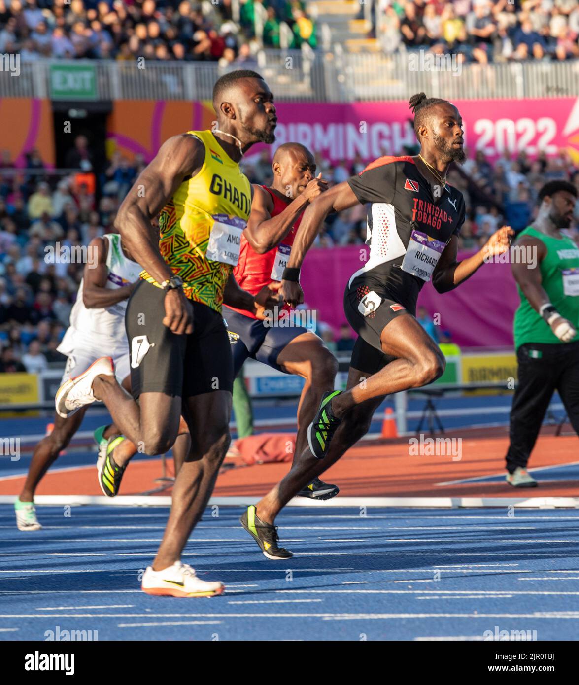 Joseph Paul Amoah and Jereem Richards competing in the men’s 200m semi ...