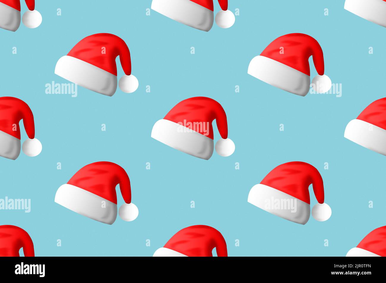Colorful illustration pattern of Santa Claus hat. Funny christmas ...