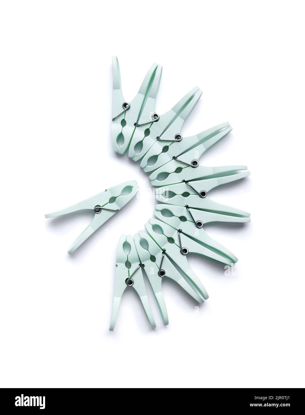 Set of clothespins isolated on white background with clipping path ...