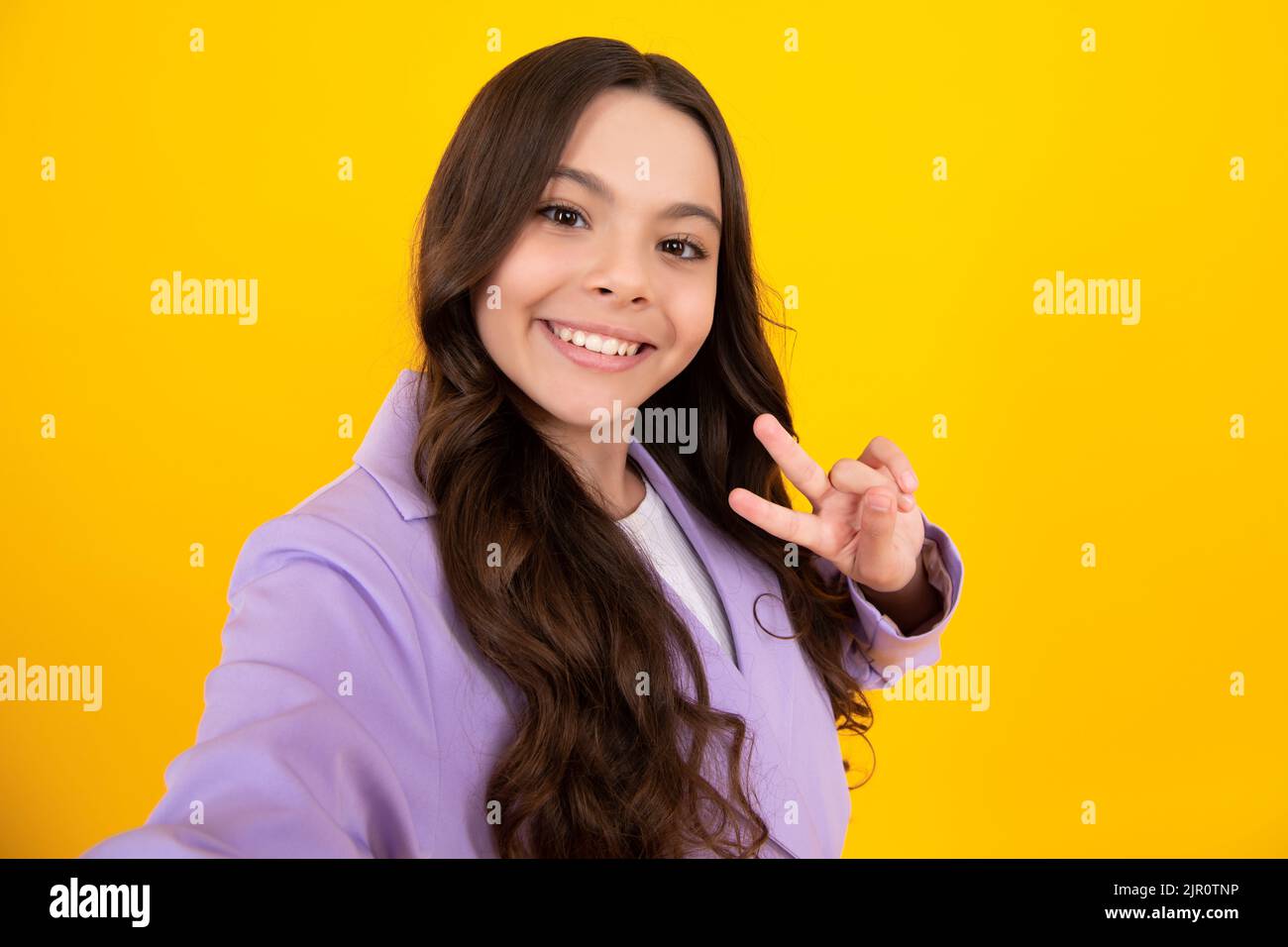 Funny stylish young hippie teen girl making selfie. Happy teenager ...
