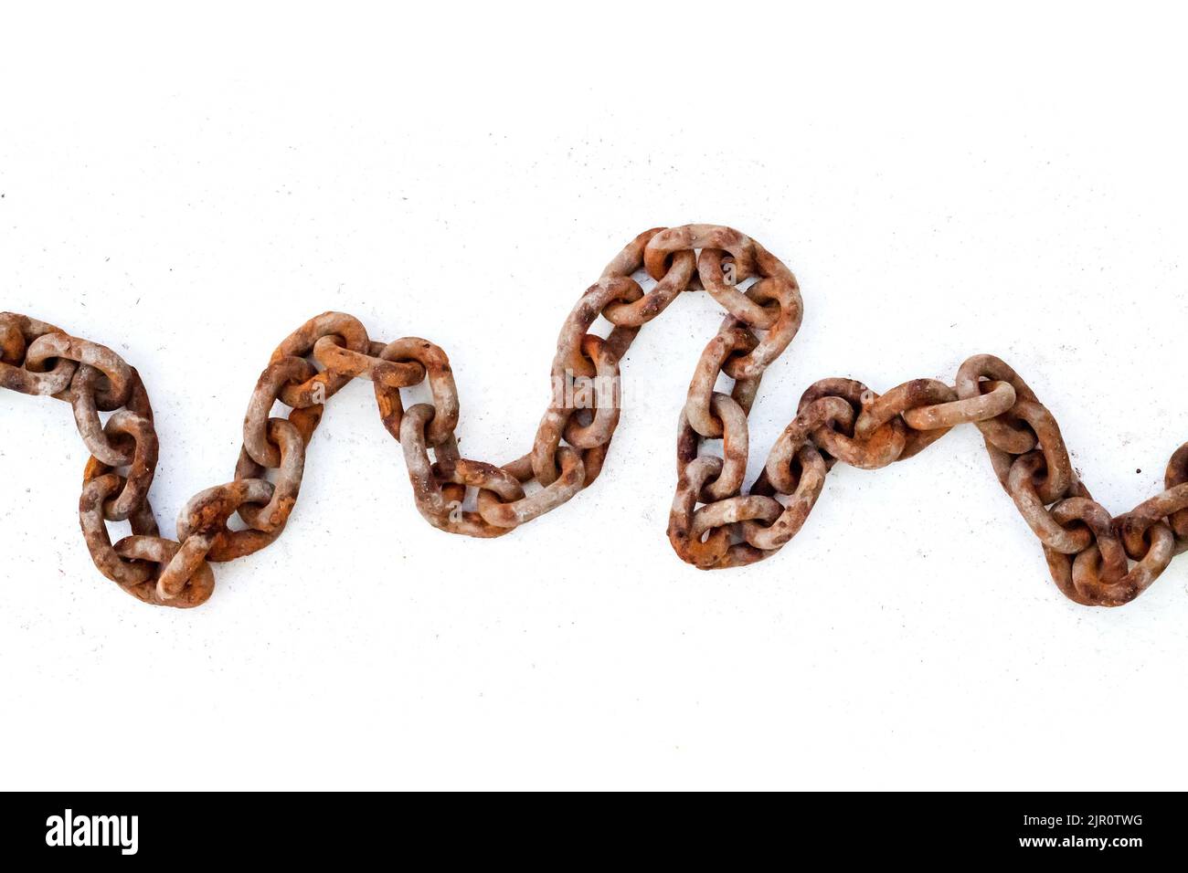 Large old rusty chain on white background Stock Photo - Alamy