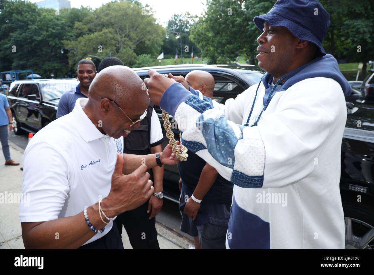 NEW YORK, NY - AUGUST 20; NYC Mayor Eric Adams nd and Parrish Smith ...