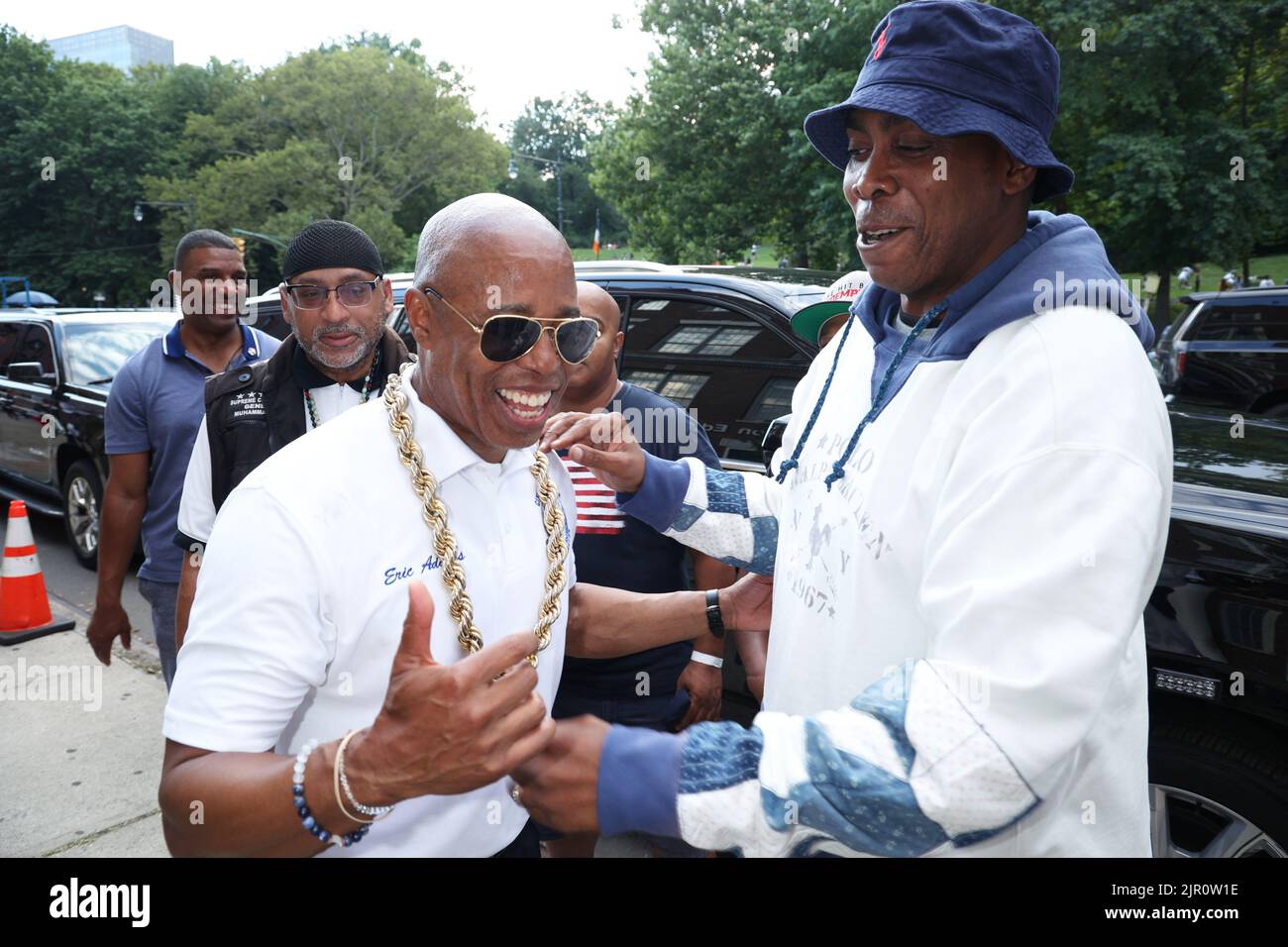 NEW YORK, NY - AUGUST 20; NYC Mayor Eric Adams nd and Parrish Smith ...