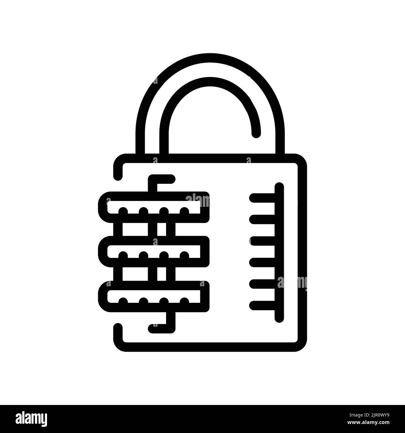 Combination lock olor line icon. Pictogram for web page Stock Vector ...