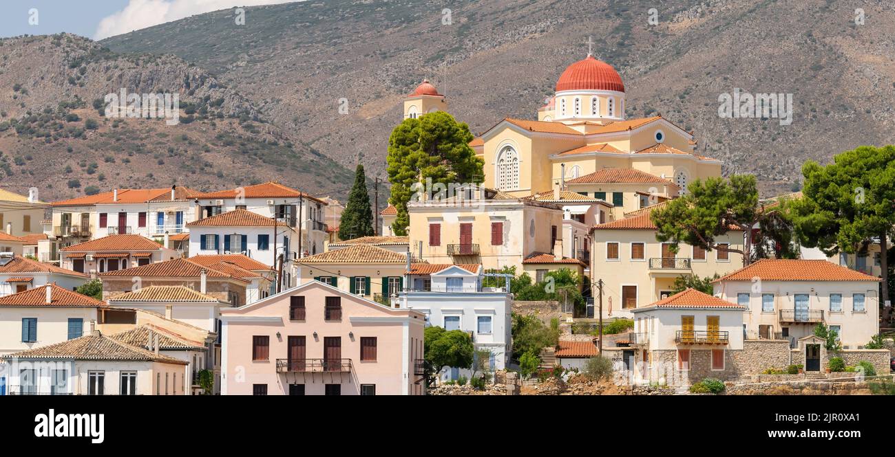 Panoramic view of Galaxidi village in Greece Stock Photo - Alamy