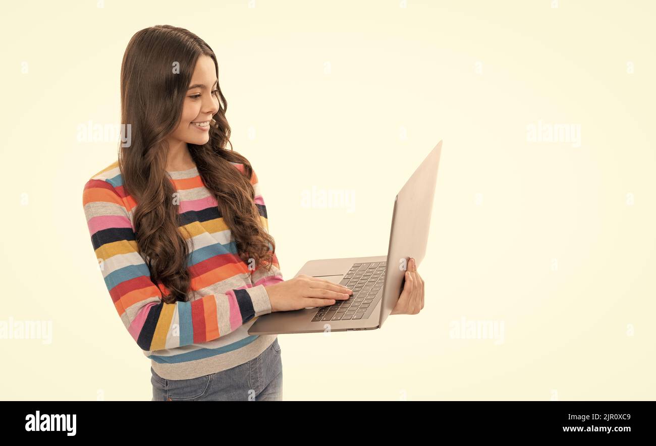 happy child study online education typing school blog or check email on ...