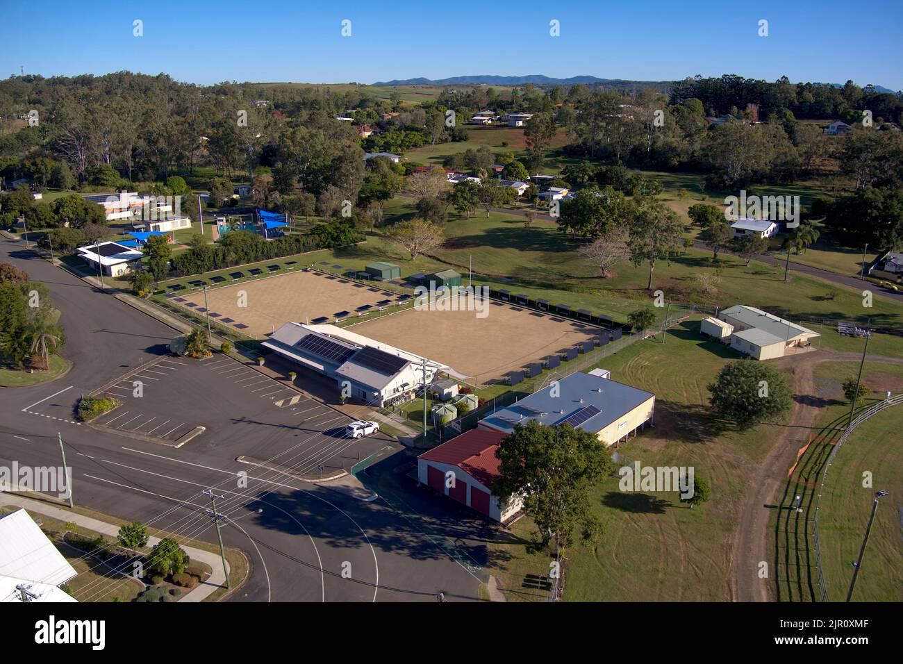 Aerial of the Gin Gin Bowling Club on Somerset Street Gin Gin ...