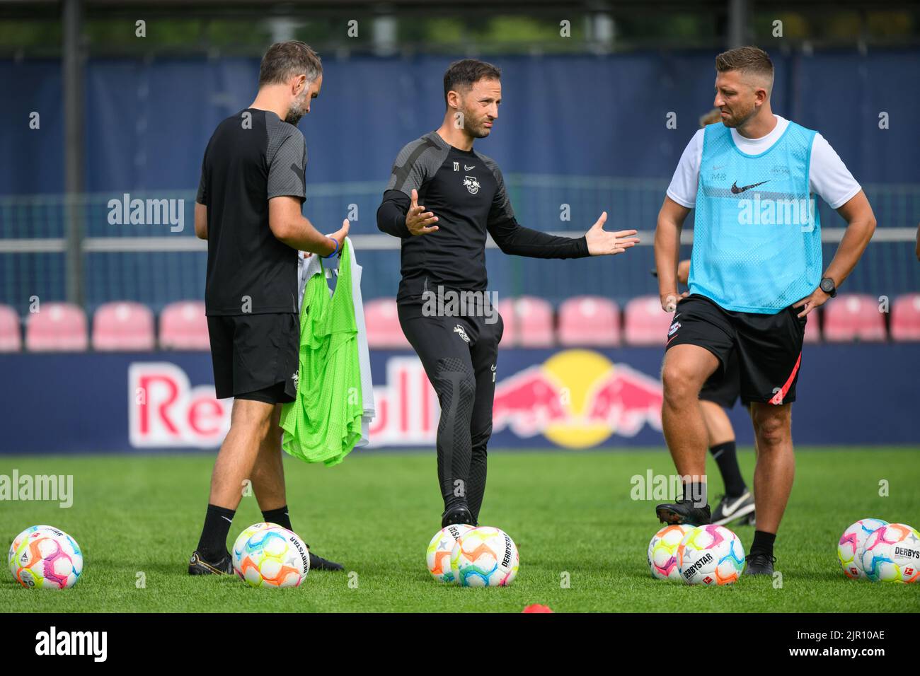 Leipzig, Germany. 21st Aug, 2022. RB coach Domenico Tedesco (M) at the ...