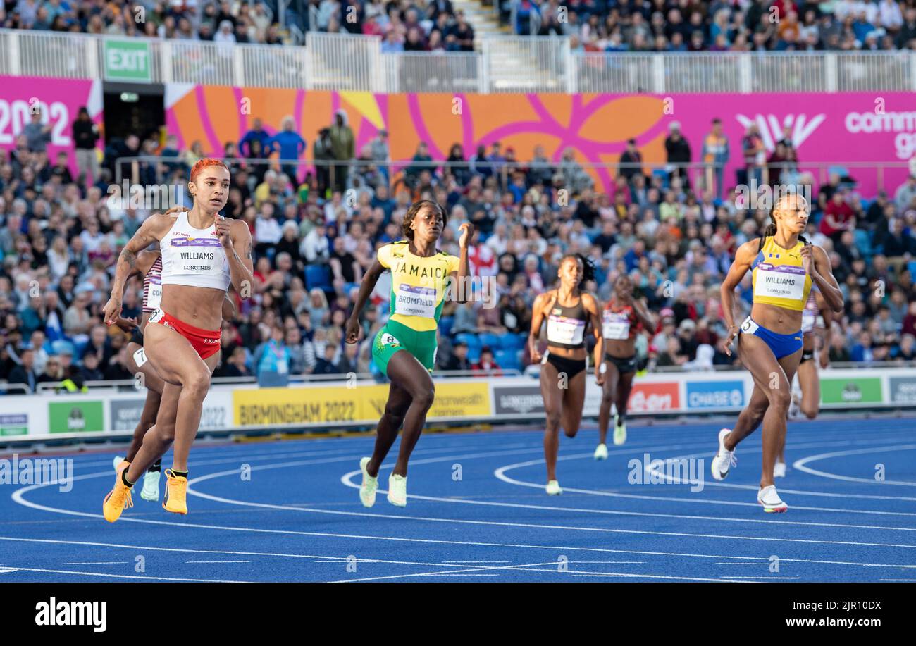 Jodie Williams, Junelle Bromfield and Sada Williams competing in the ...